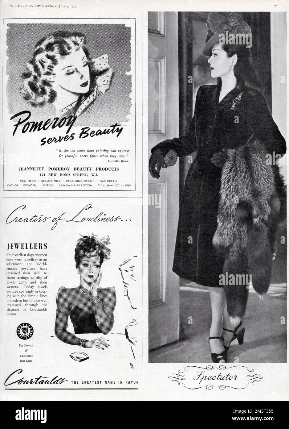 Fashion Advertisements - Tatler and Bystander, 1945 Stock Photo - Alamy