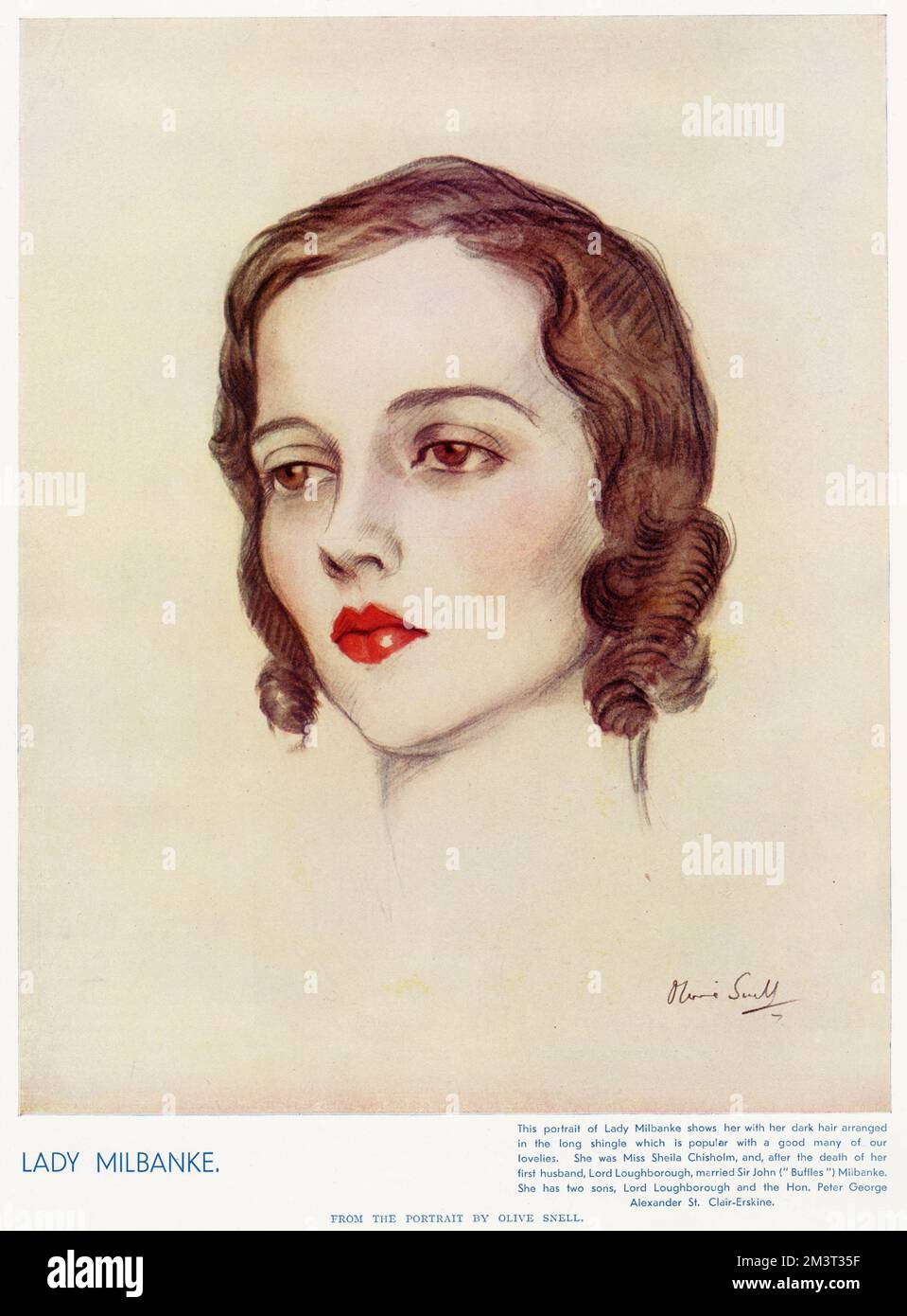 Lady Milbanke by Olive Snell Stock Photo - Alamy