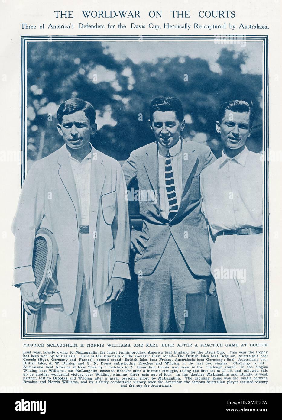 Maurice McClaughlin, B Norris Williams and Karl Behr Stock Photo - Alamy