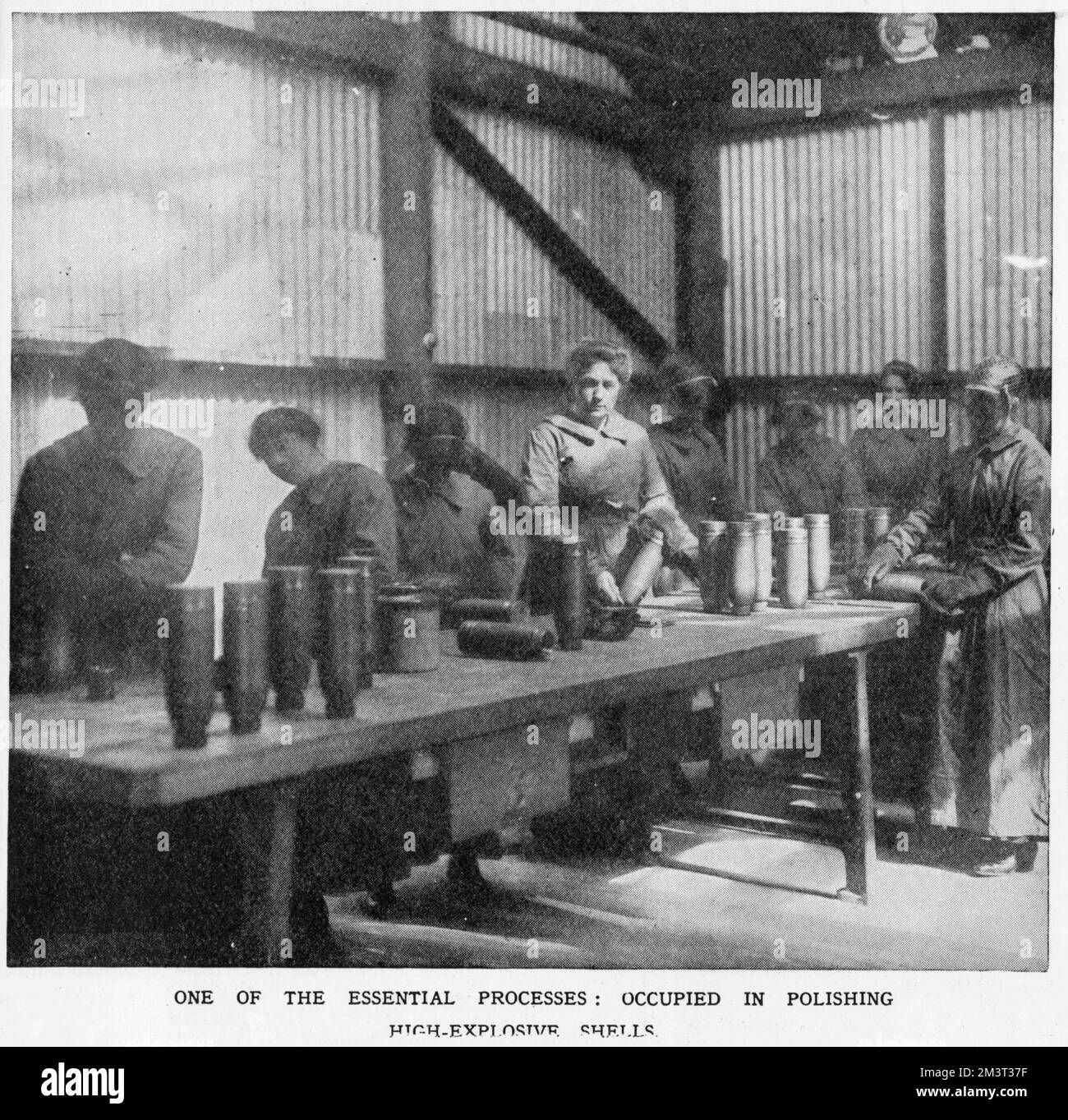 Vickers Munition Factory - Polishing High Explosives 1915 Stock Photo ...