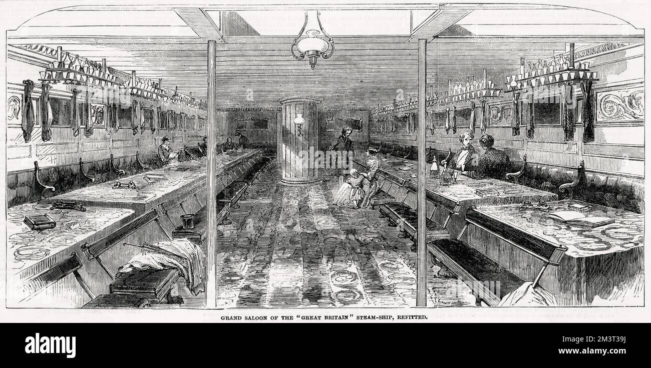 SS Great Britain - Refitting of Grand Saloon Stock Photo - Alamy