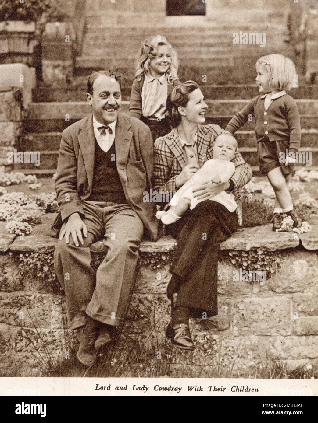 Viscount and Viscountess Cowdray with their children Stock Photo - Alamy
