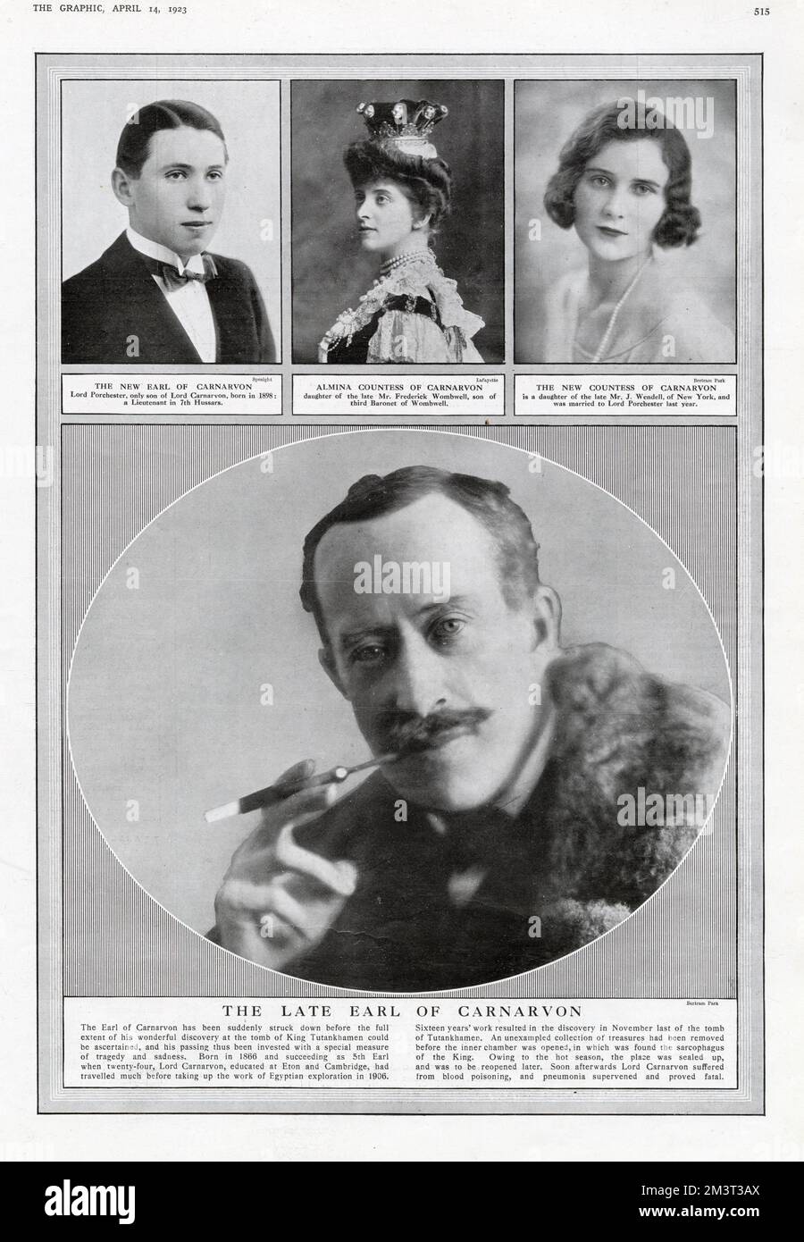 George Edward Stanhope Molyneux Herbert, Earl of Carnarvon Stock Photo ...