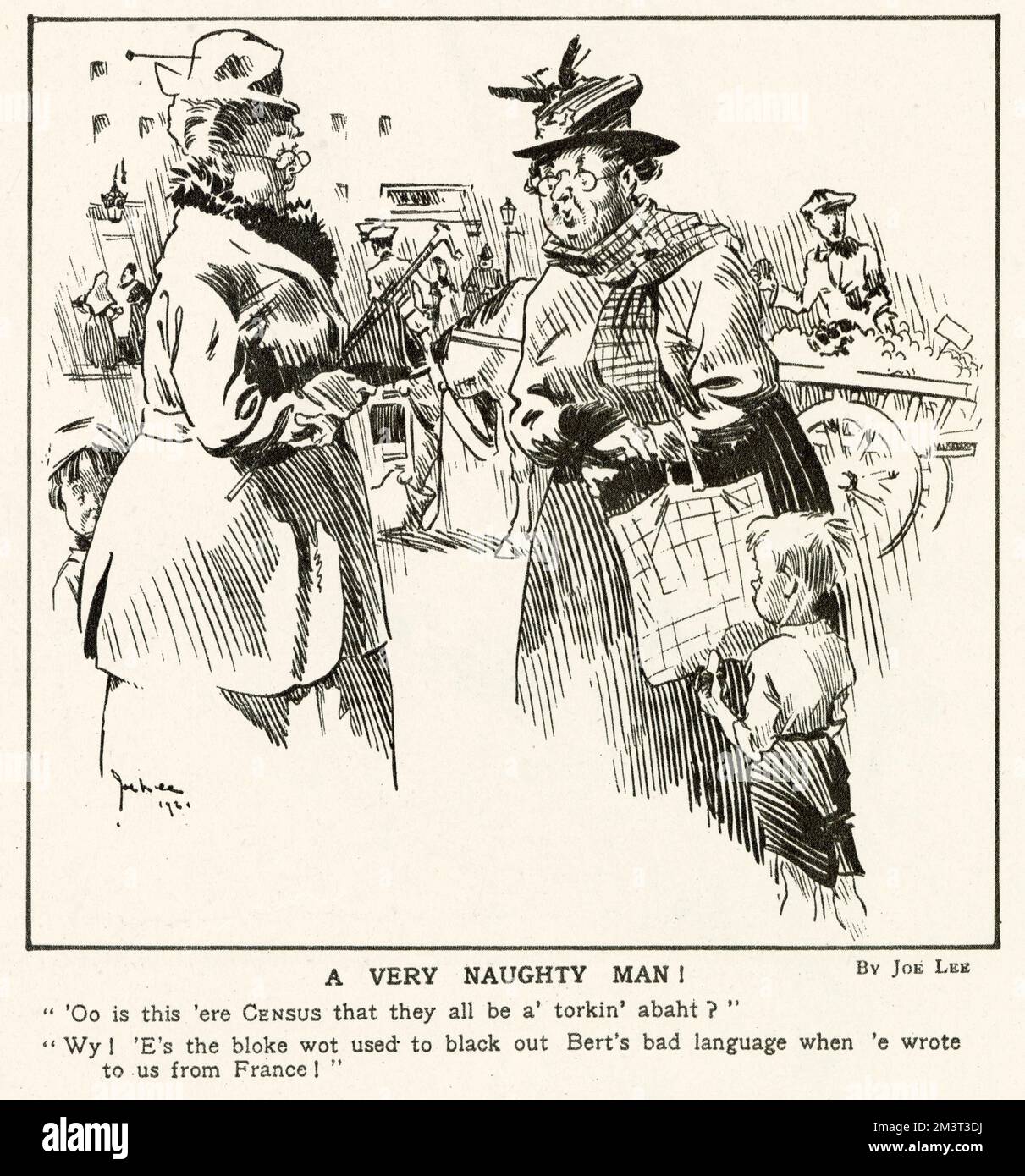 A Very Naughty Man - Census cartoon, 1921 Stock Photo - Alamy