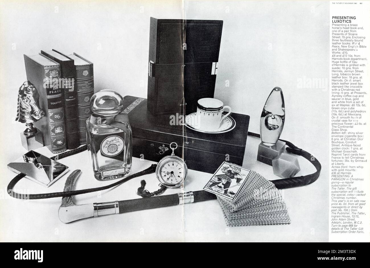 Christmas gifts for 1953 including Hermes fragrance Stock Photo - Alamy