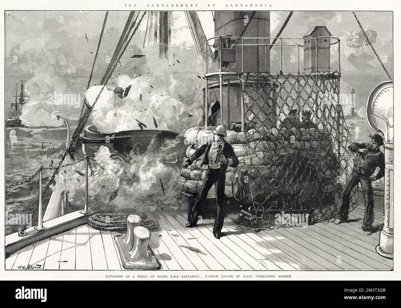 Explosion of a Shell on HMS Alexandra Stock Photo - Alamy