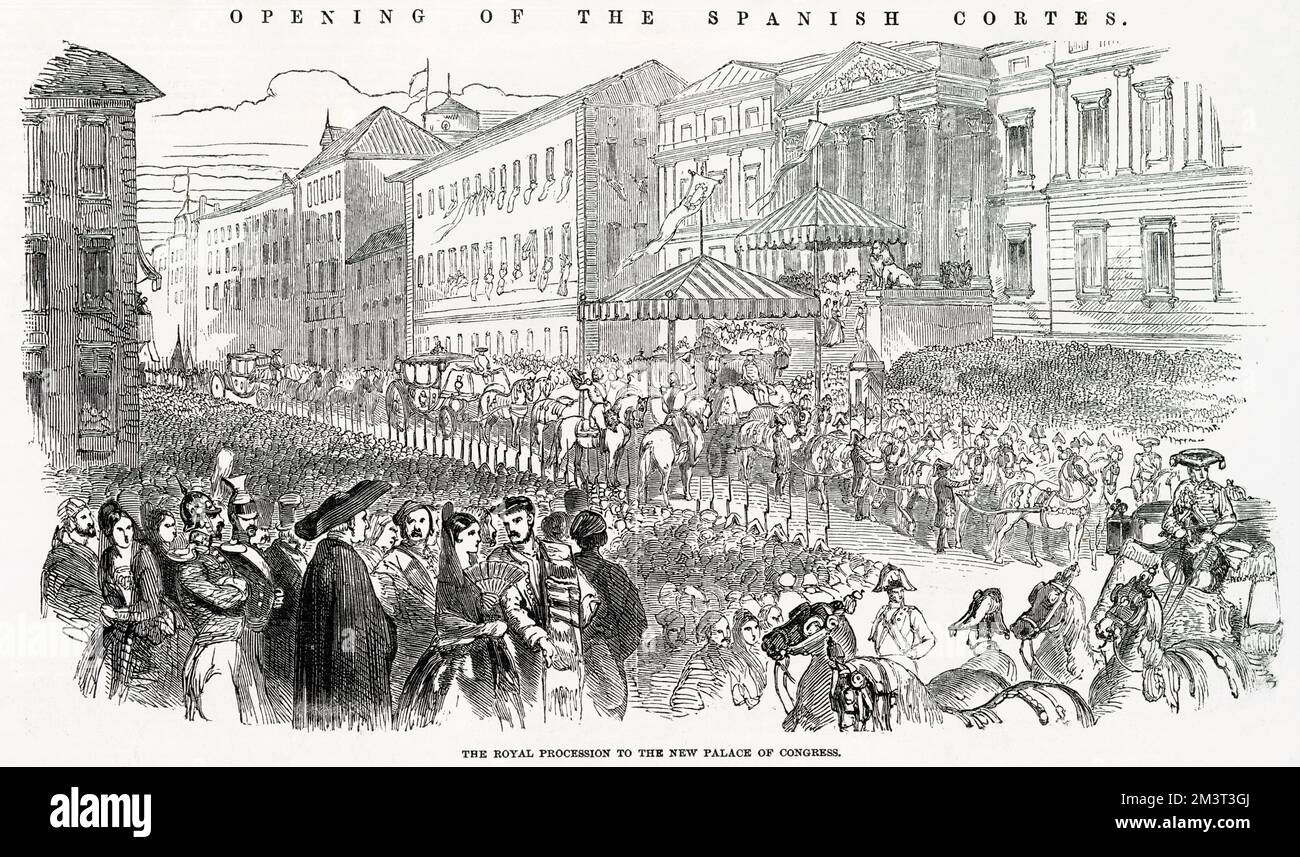 Royal Procession to the new palace of Congress Stock Photo - Alamy