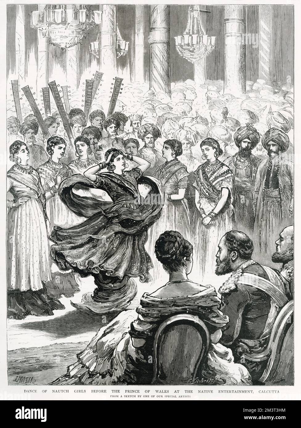 Dance of nautch girls before the Prince of Wales, 1876 Stock Photo - Alamy