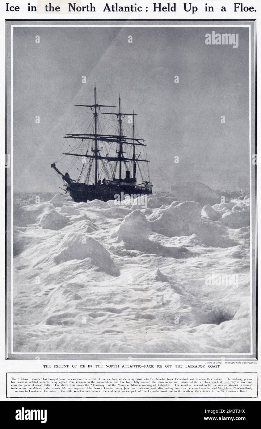 Ice in the North Atlantic: held up in a floe Stock Photo - Alamy