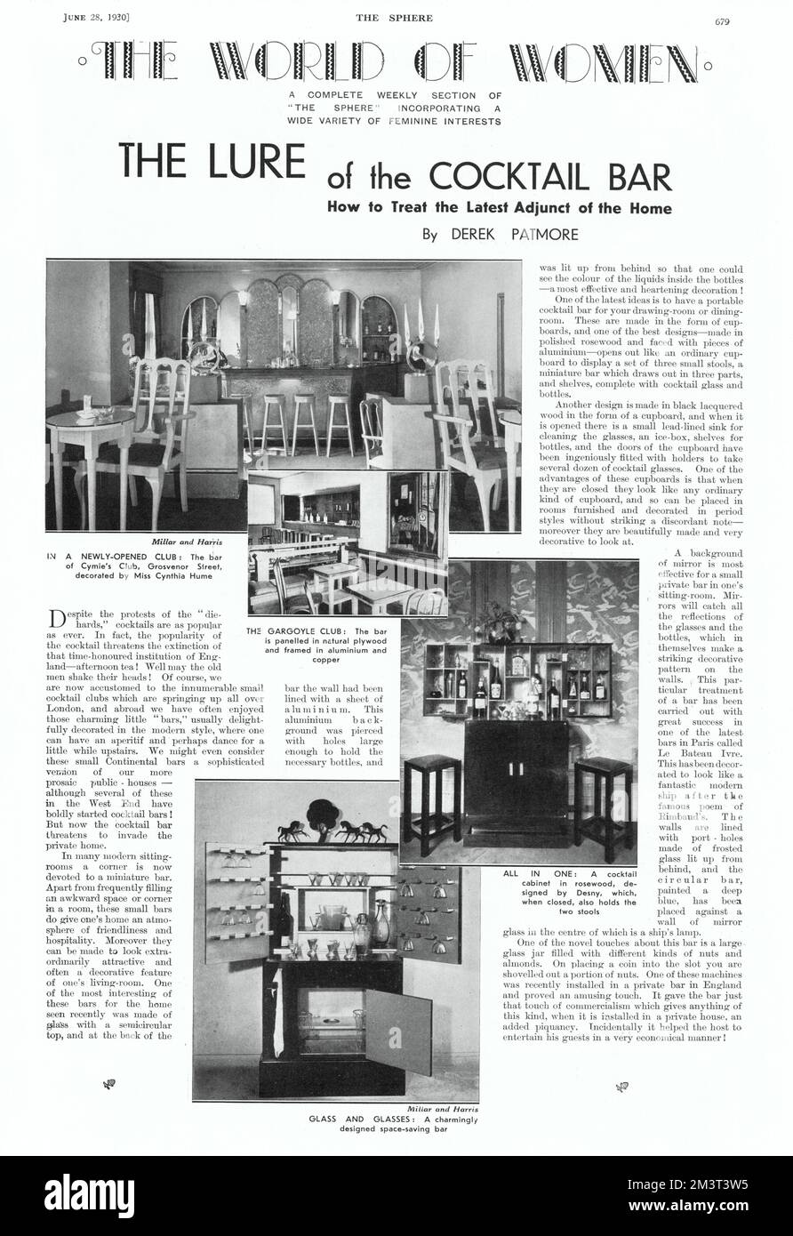 Page from The Sphere written by interiors expert Derek Patmore ...