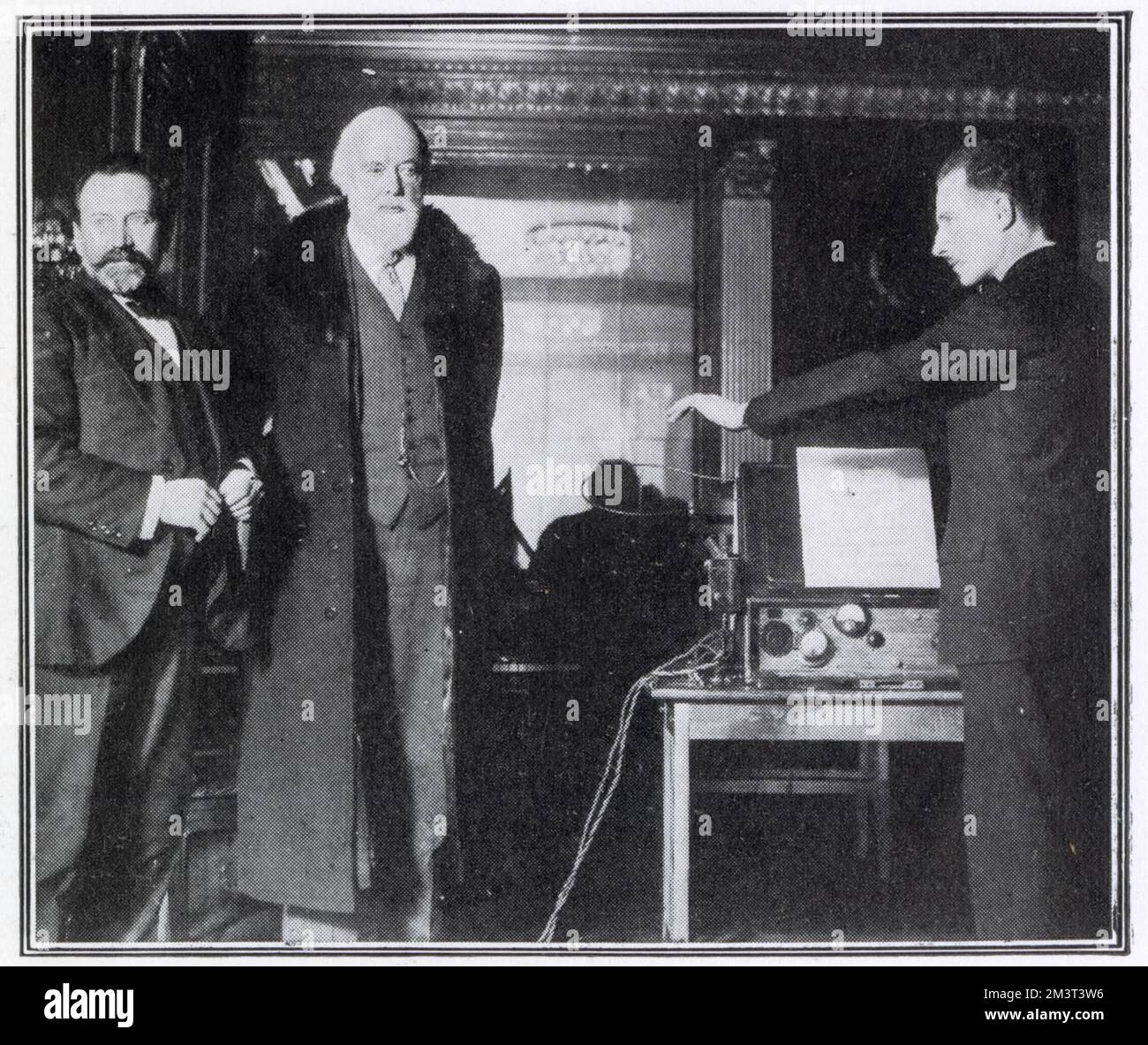 Leon Theremin (1896 - 1993) giving a demonstration of his electronic ...