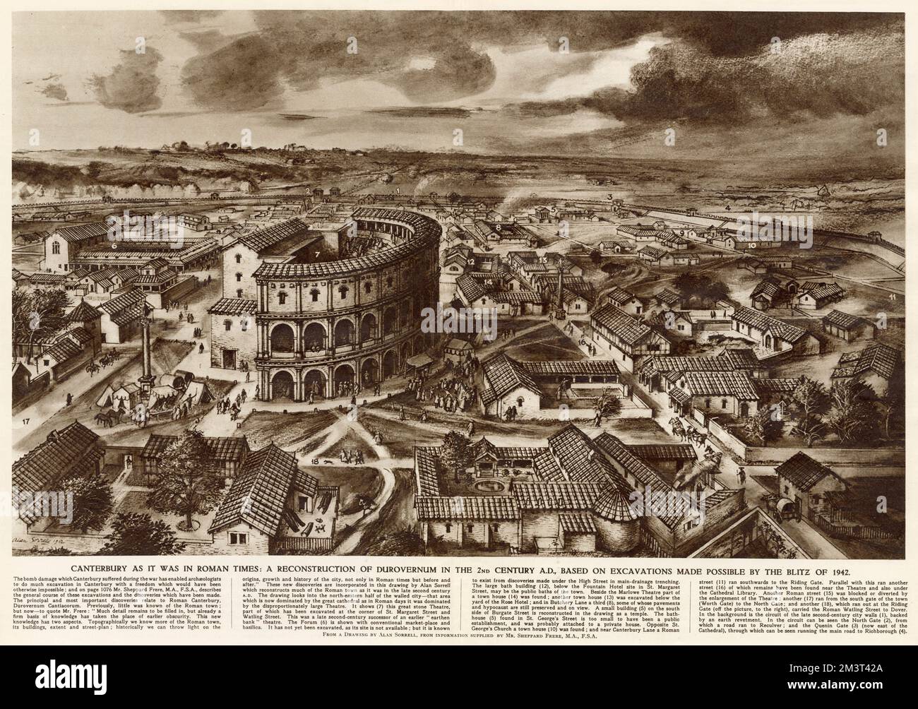 Canterbury as it was in Roman times by Alan Sorrell Stock Photo - Alamy