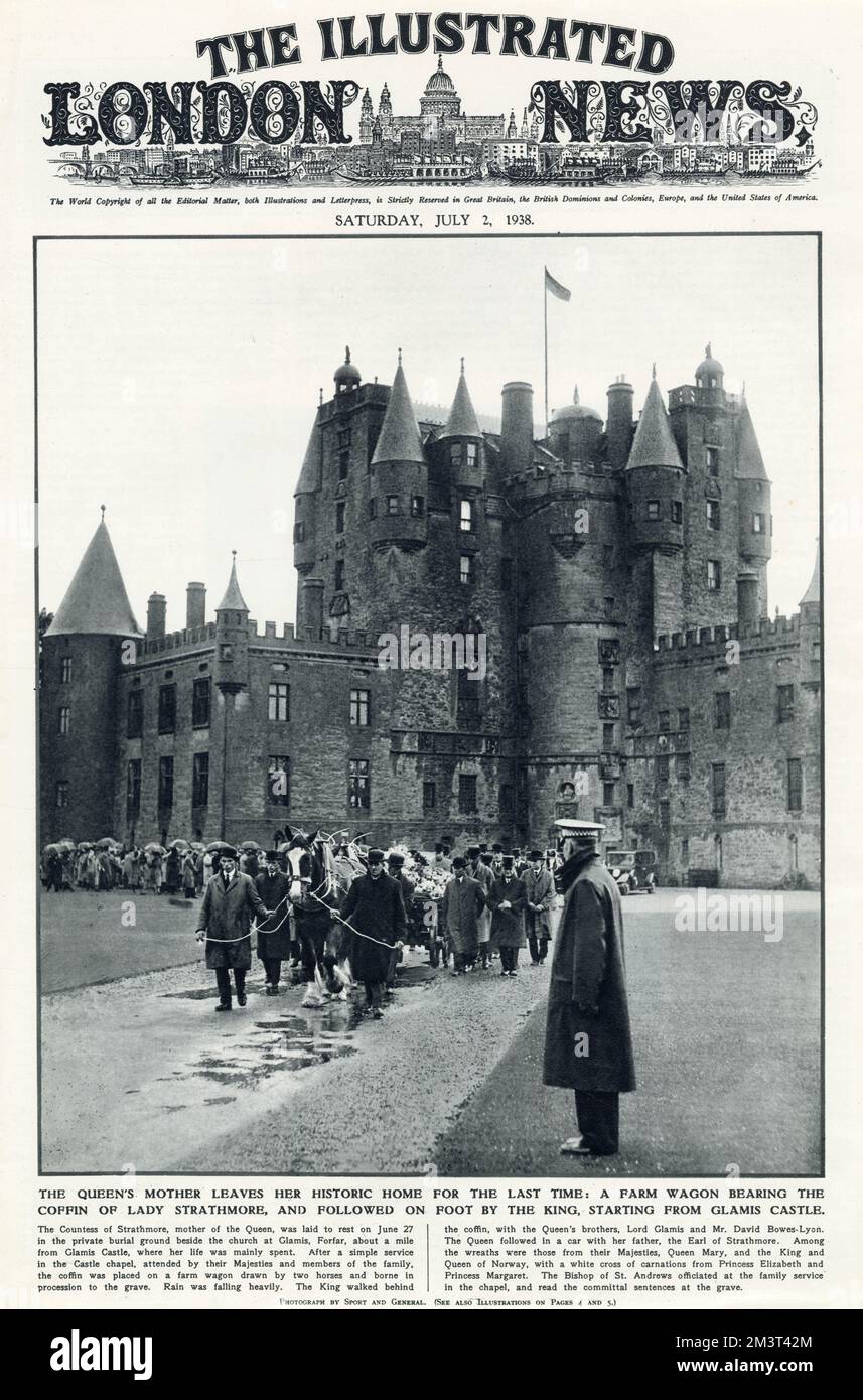 ILN cover - Countess of Strathmore's funeral Stock Photo - Alamy