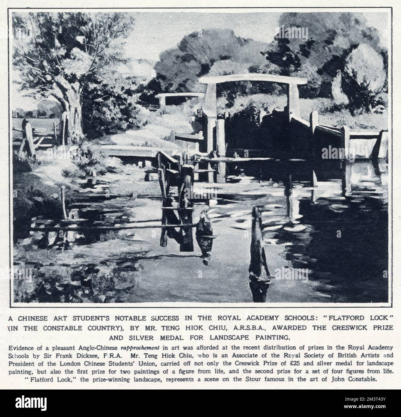 Painting of Flatford Lock by Teng-Hiok Chiu Stock Photo - Alamy