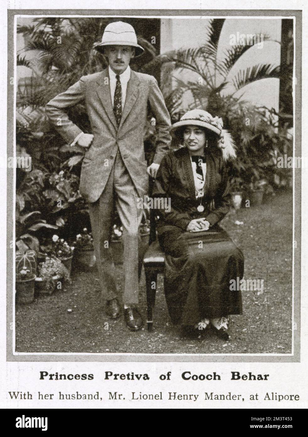 Princess Pretiva of Cooch Behar & her husband Lionel Mander Stock Photo ...