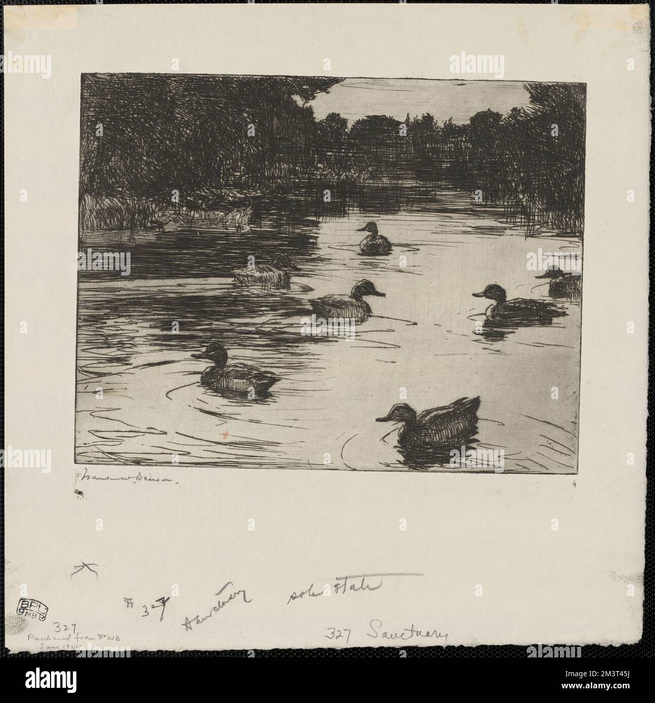 Sanctuary , Ducks, Bodies of water, Trees. Frank W. Benson (1862-1951 ...