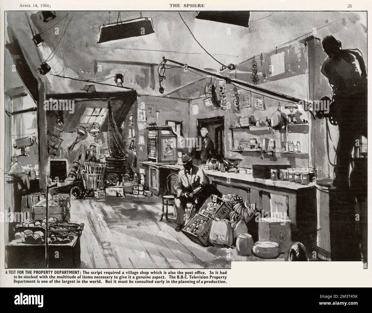 Production of a television play at the BBC showing how a village shop ...