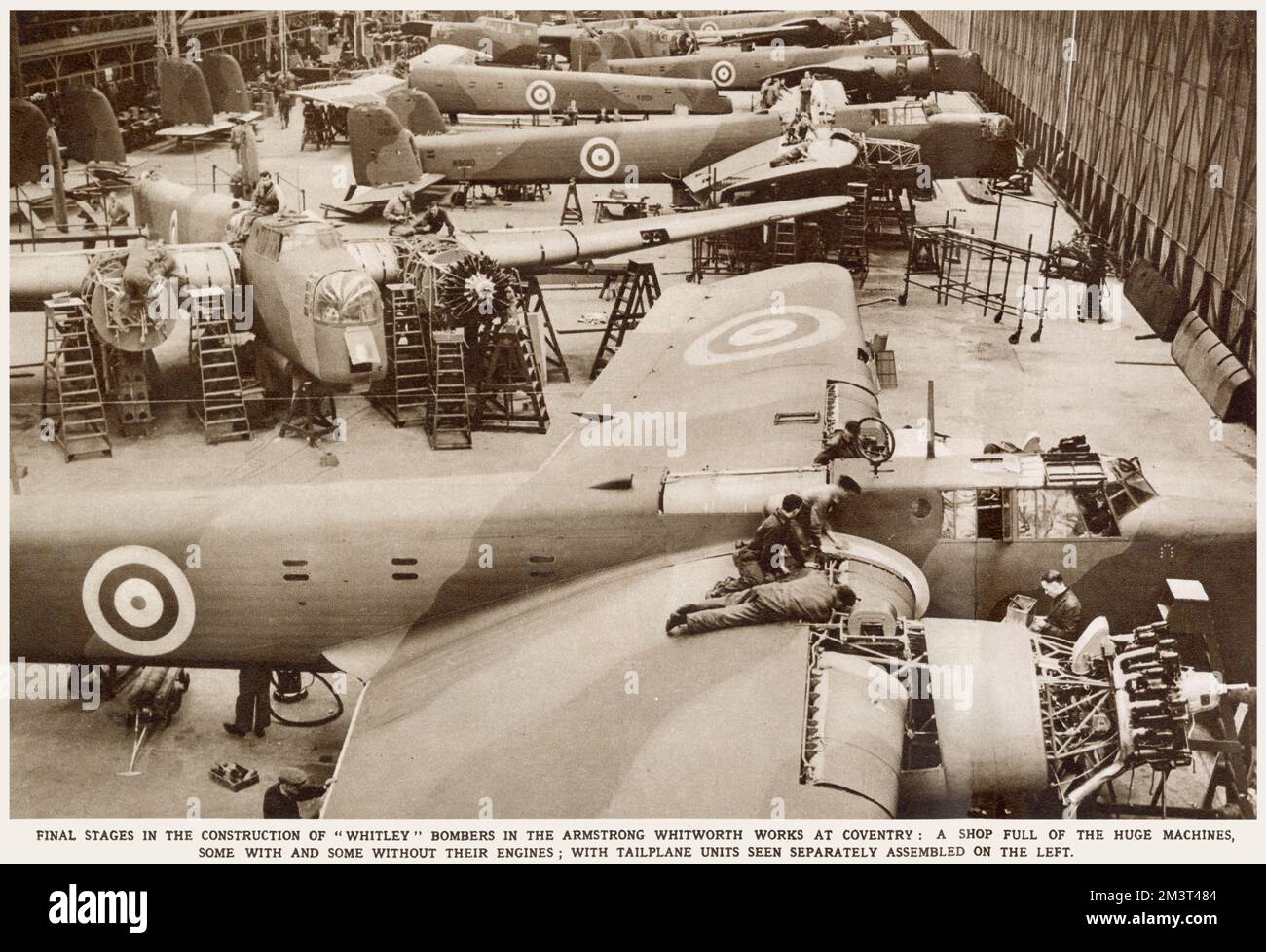 Construction of the Armstrong Whitworth 'Whitley' Bomber Stock Photo ...