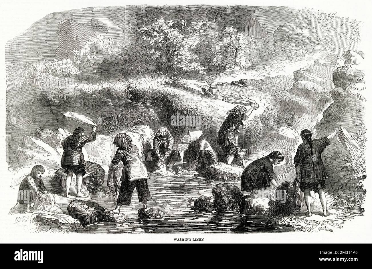 Washing linen in China Stock Photo - Alamy