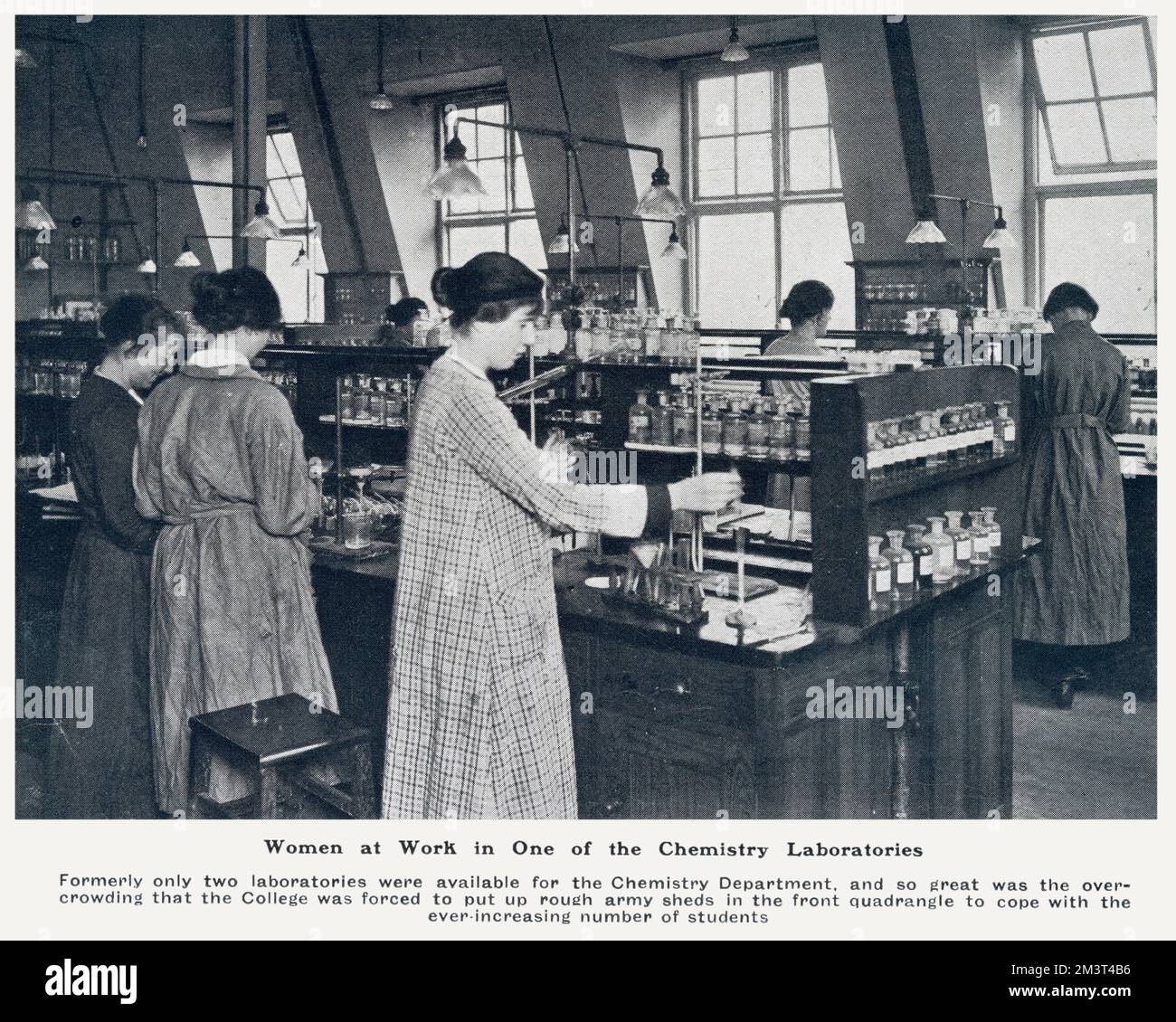 Women at work in one of the Chemistry Laboratories at Bedford College ...