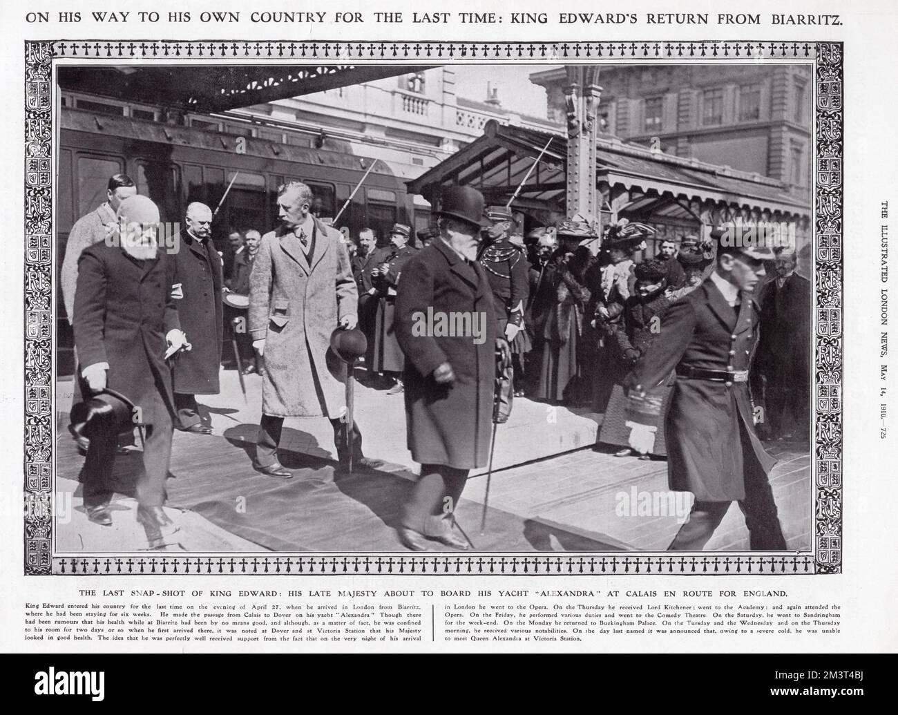 Death of King Edward VII - the King returns from Biarritz Stock Photo ...