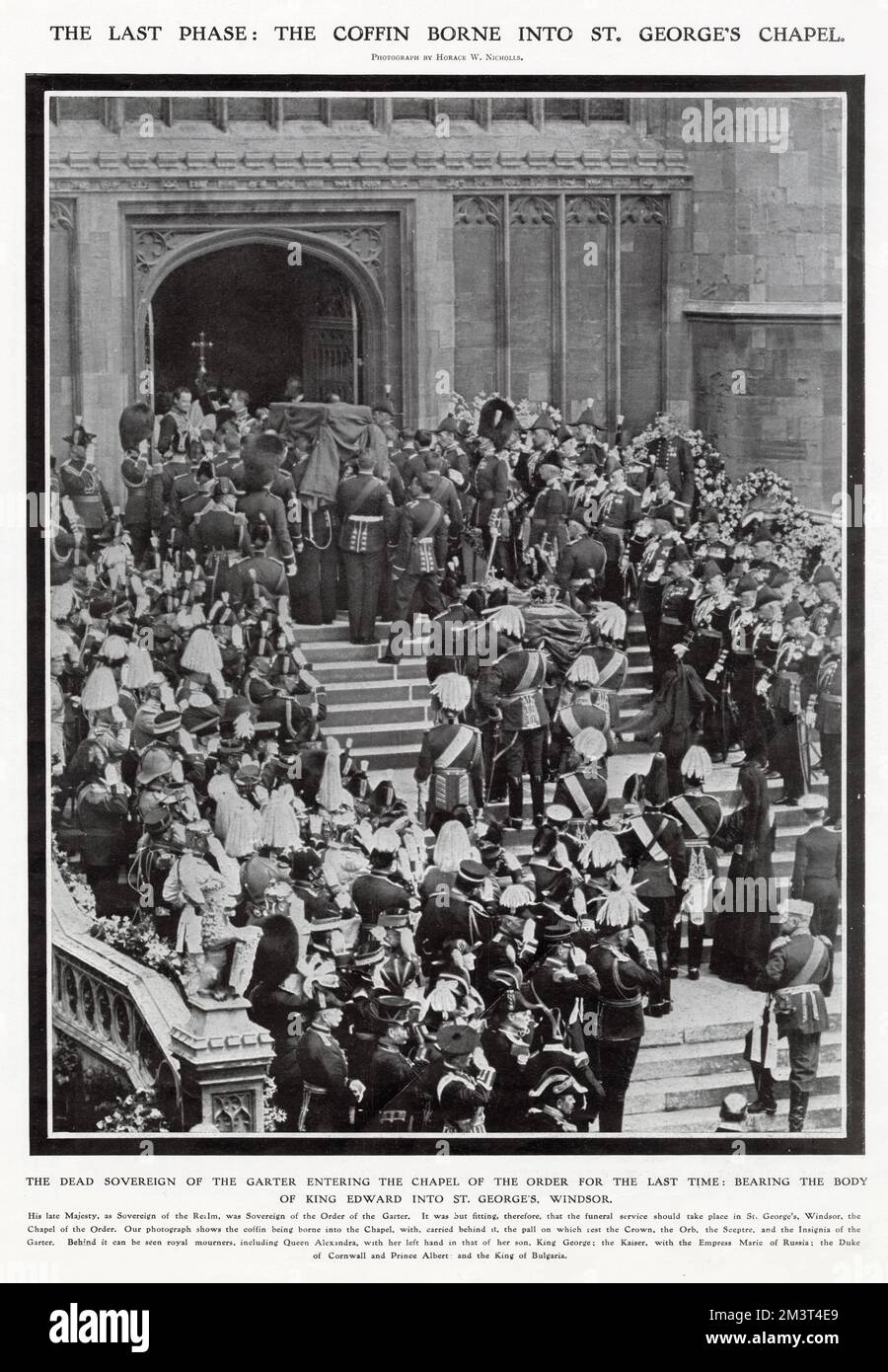 Edward VII's coffin borne into St George's Chapel Stock Photo - Alamy