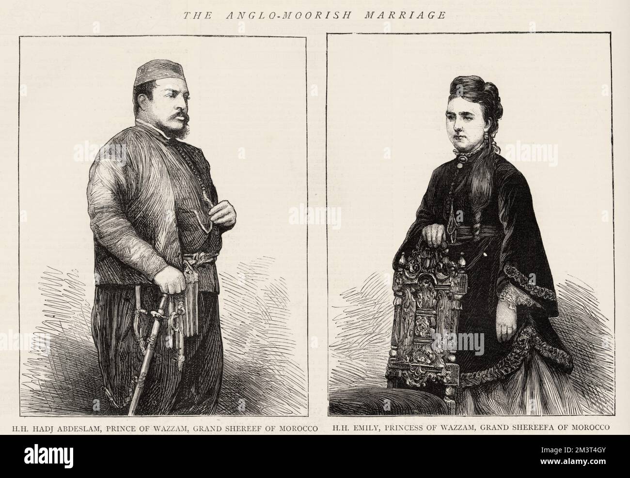 Hadj Abdeslam and Emily, Prince and Princess of Wazzam Stock Photo - Alamy