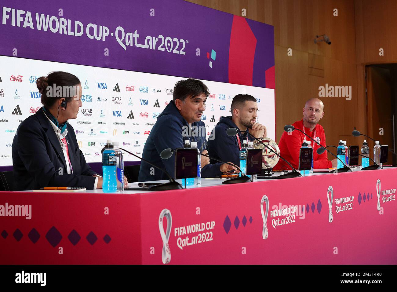 DOHA, QATAR - DECEMBER 16: Croatia Head Cosac Zlatko Dalic speaks ...