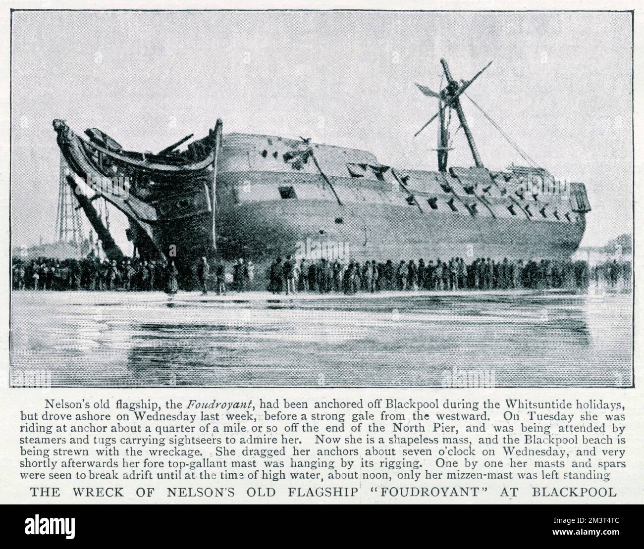 The HMS Foudroyant - beached at Blackpool Stock Photo - Alamy