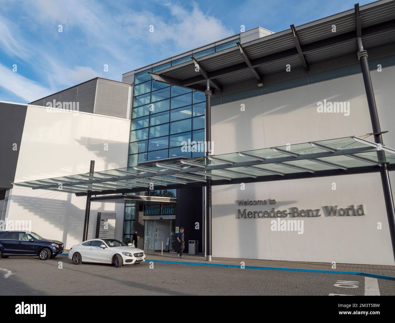 Main entrance to Mercedes-Benz Brooklands and Mercedes-Benz World ...