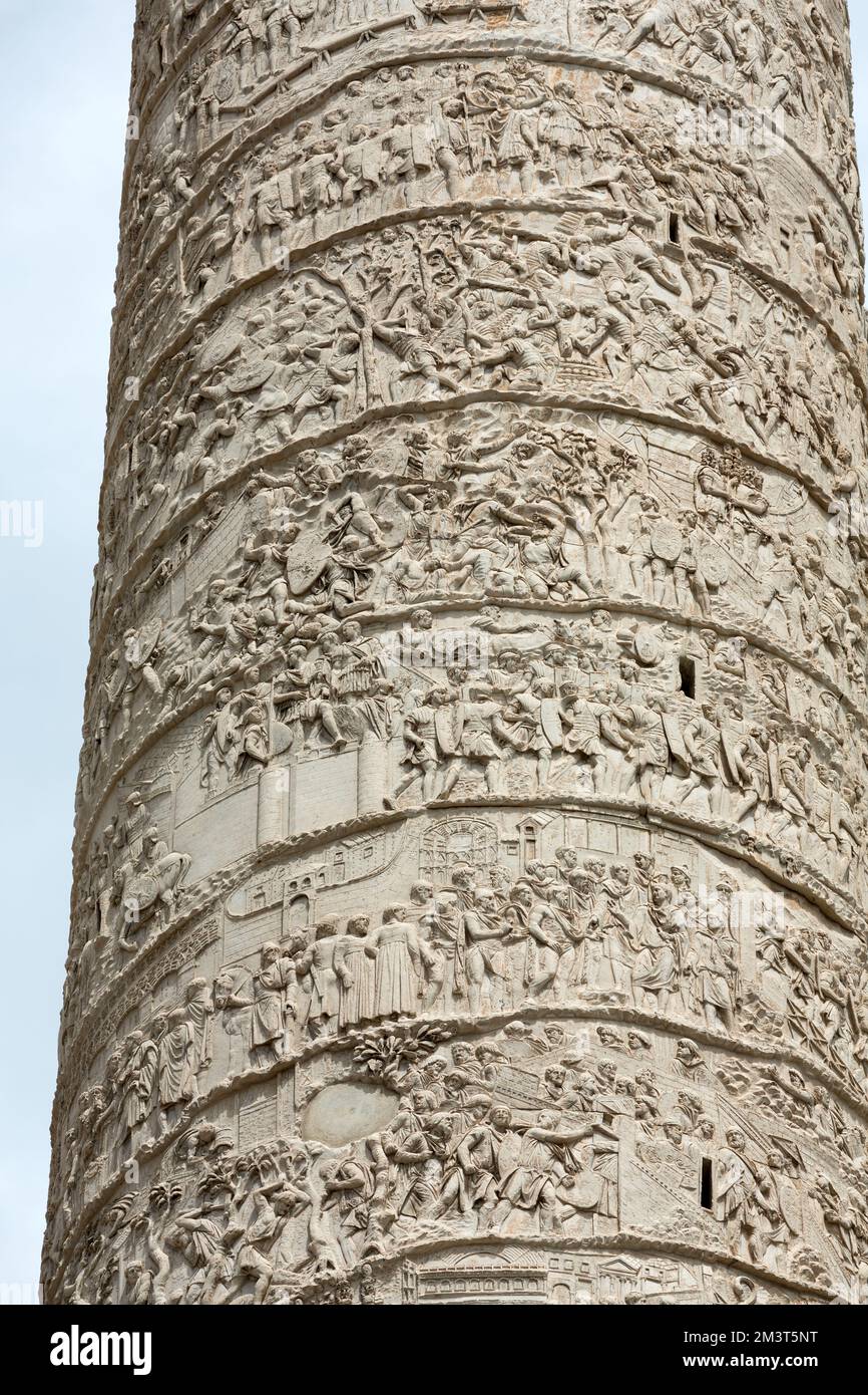 Column of Trajan . Roman triumphal column in Rome, Italy Stock Photo ...