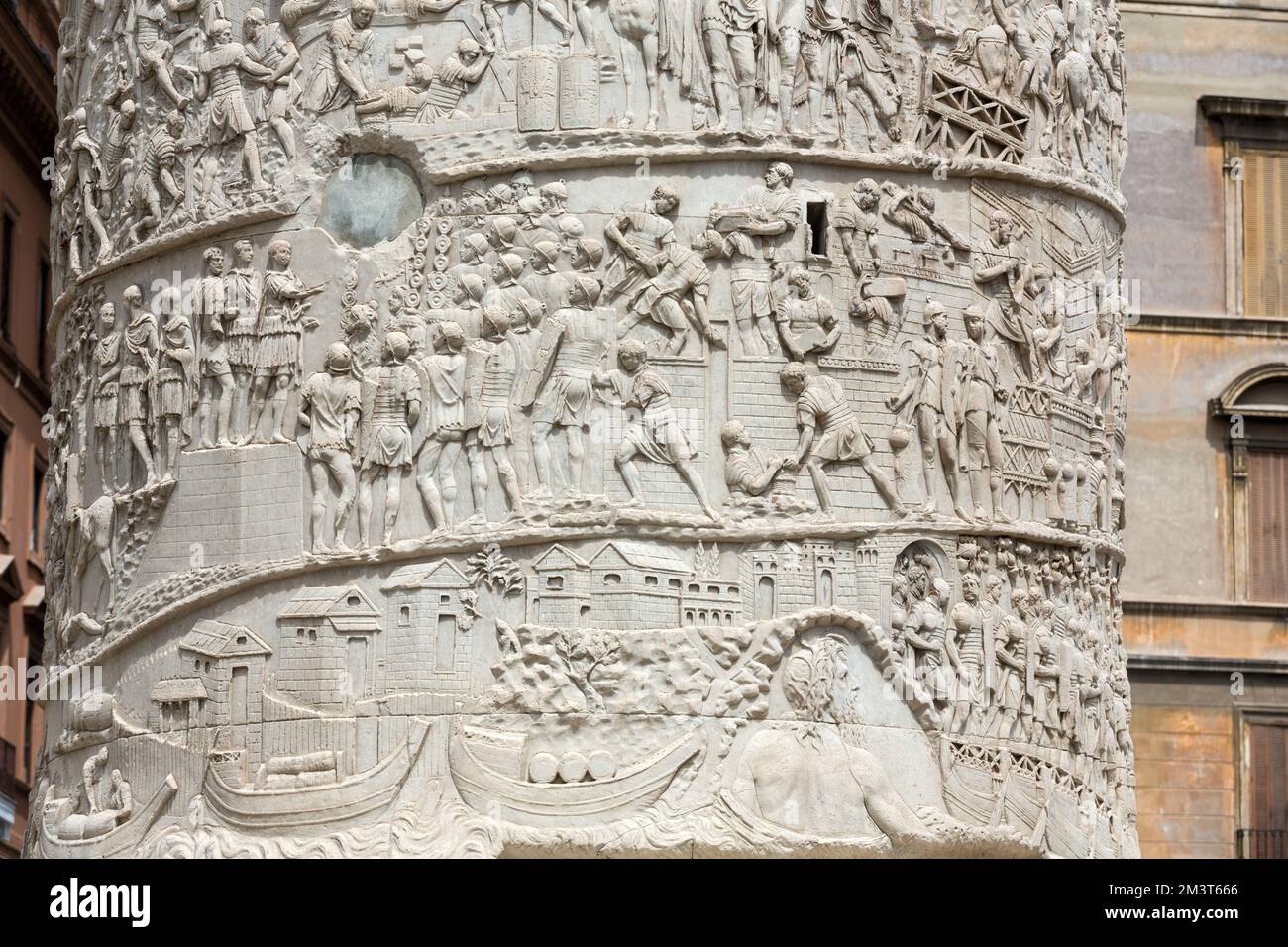 Column of Trajan . Roman triumphal column in Rome, Italy Stock Photo ...
