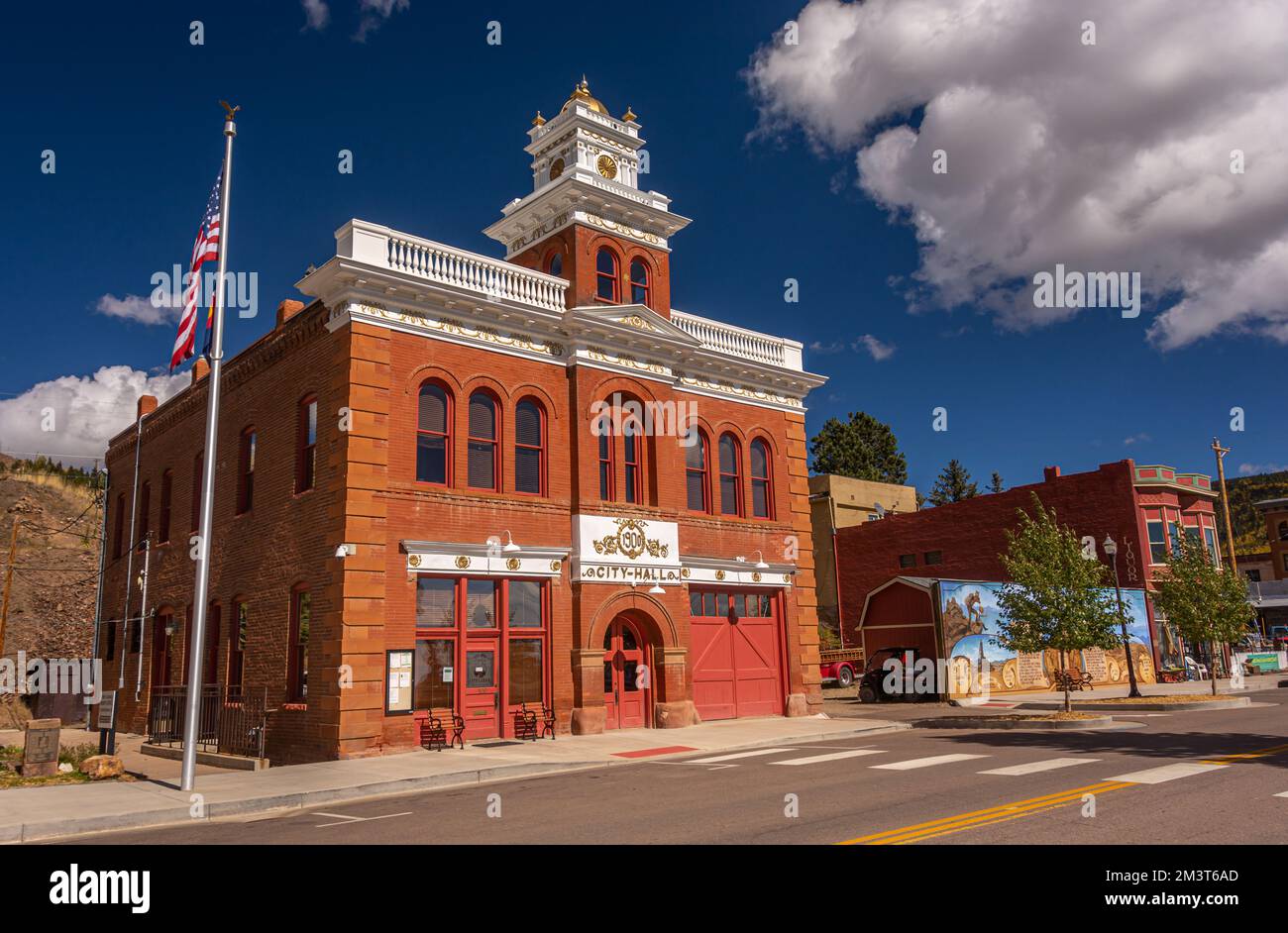 Flag over town hall hi-res stock photography and images - Alamy