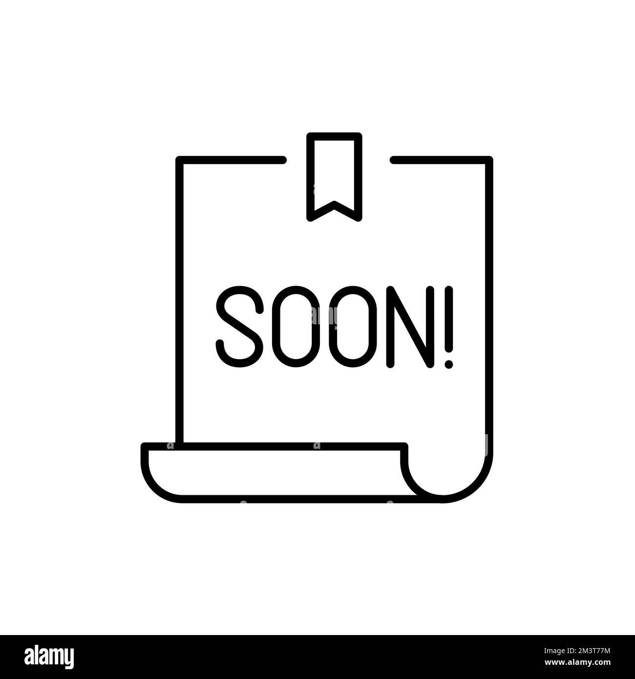 Soon plate color line icon. Website banner. Download process. System ...