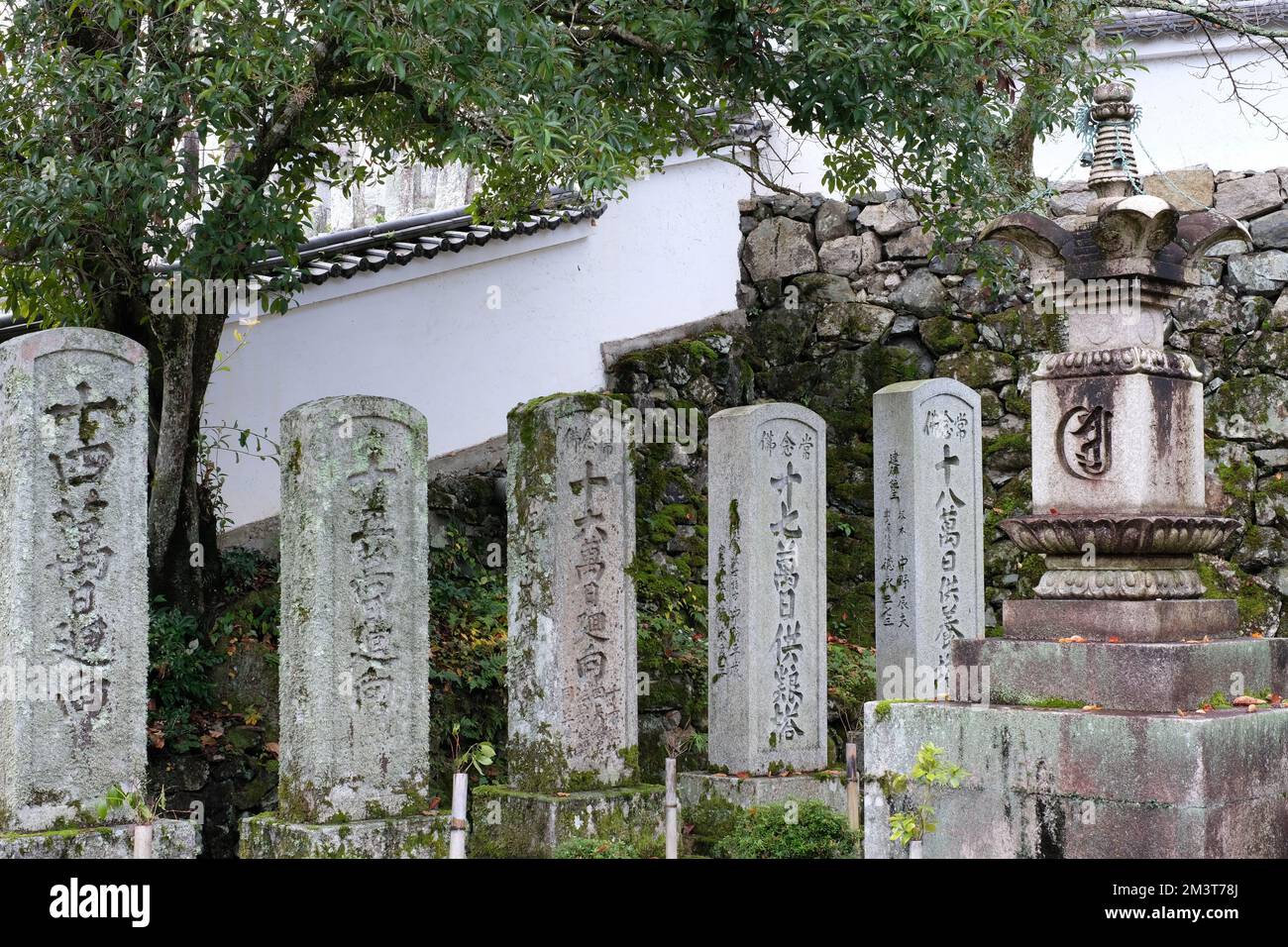 The stone monuments of Saikyoji temple Akechi Mitsuhide family cemetery ...