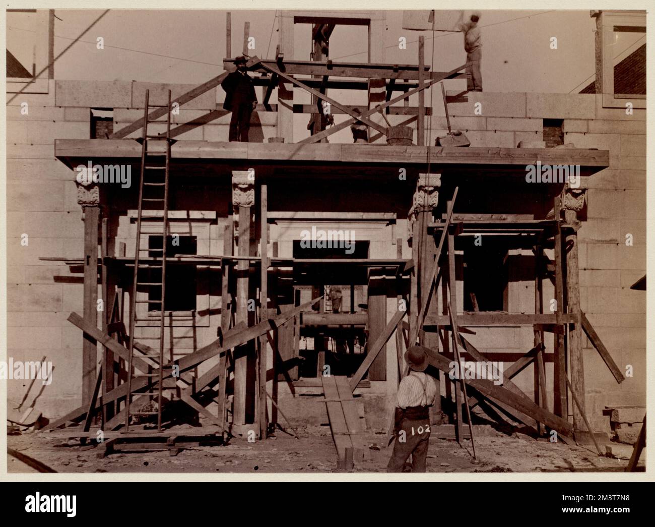 Scaffolding for the Courtyard balcony, construction of the McKim ...
