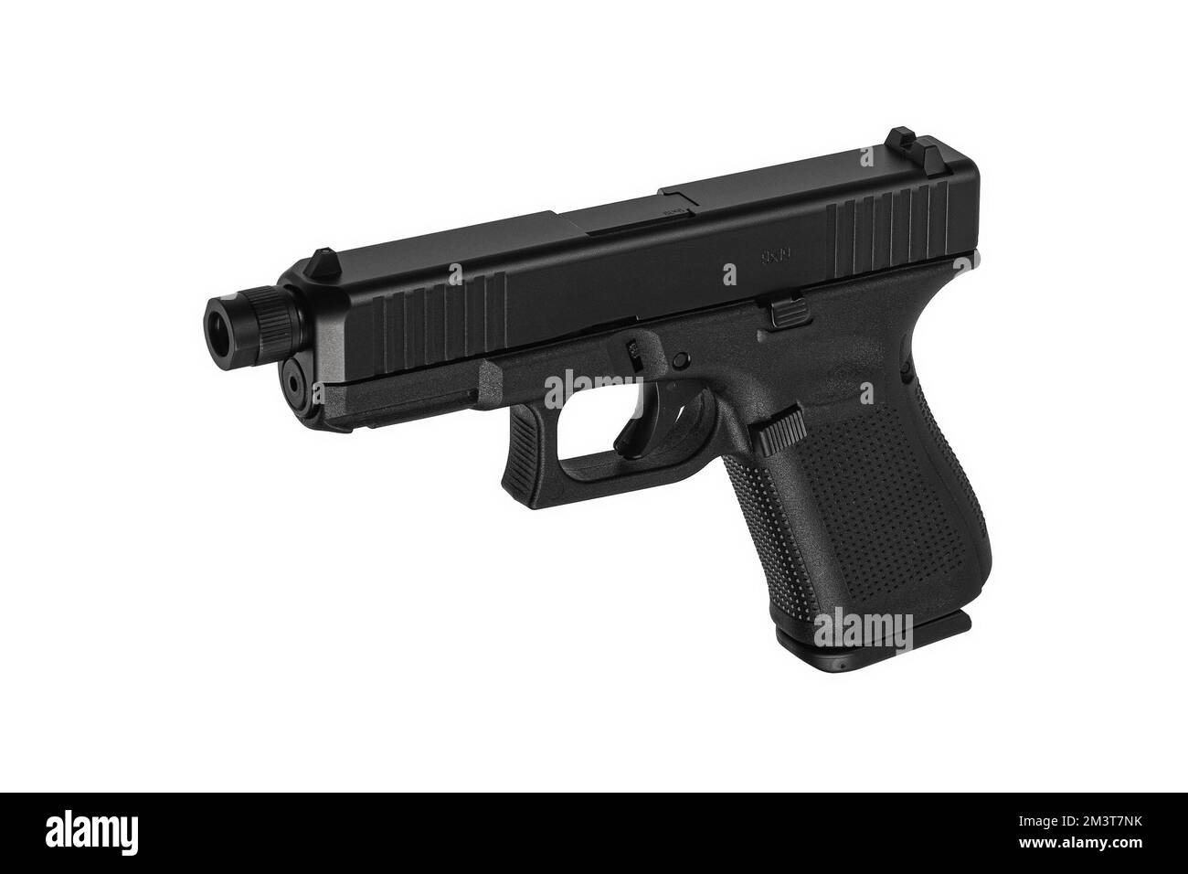 Modern semi-automatic pistol. A short-barreled weapon for self-defense ...