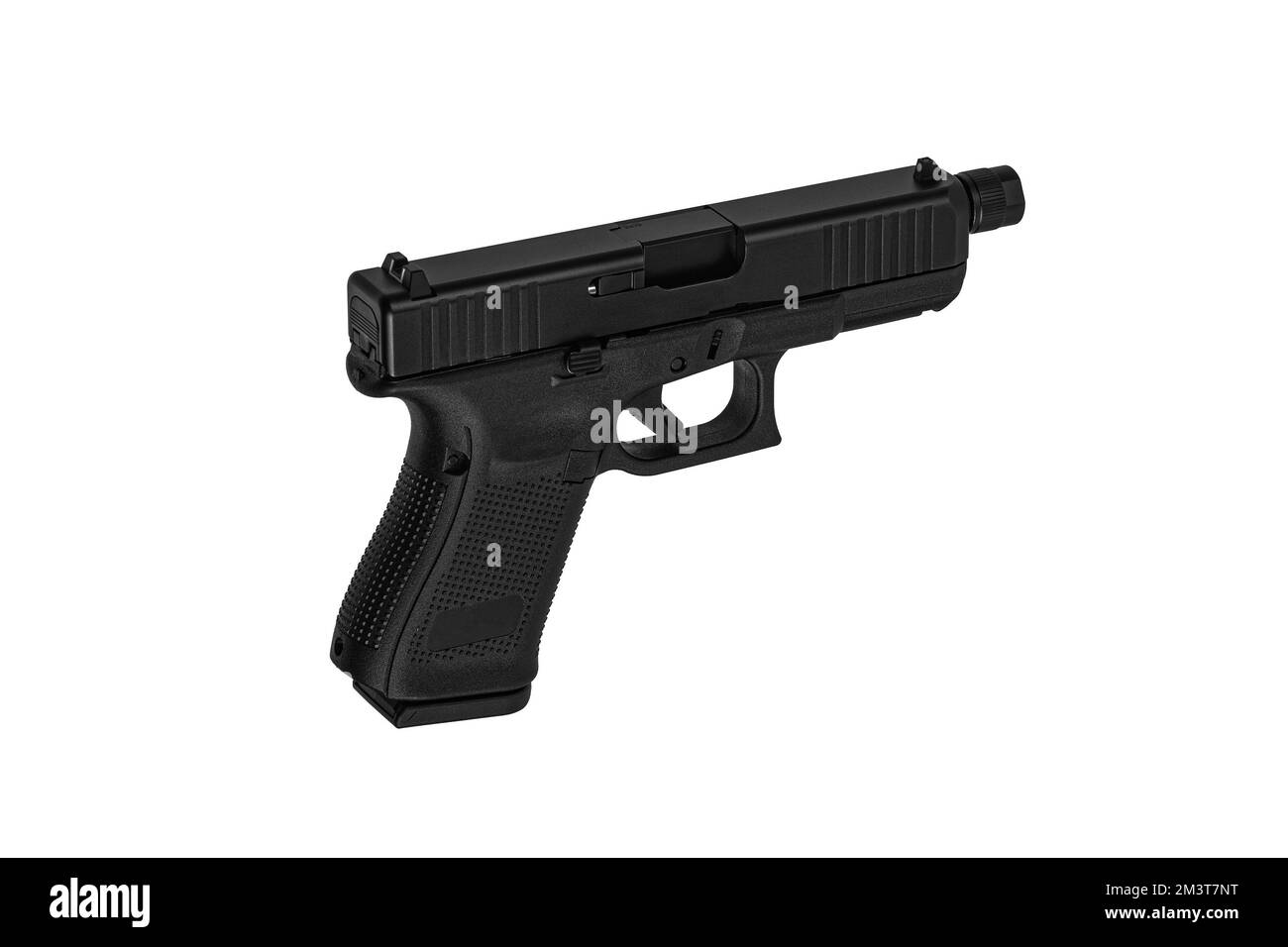 Modern semi-automatic pistol. A short-barreled weapon for self-defense ...