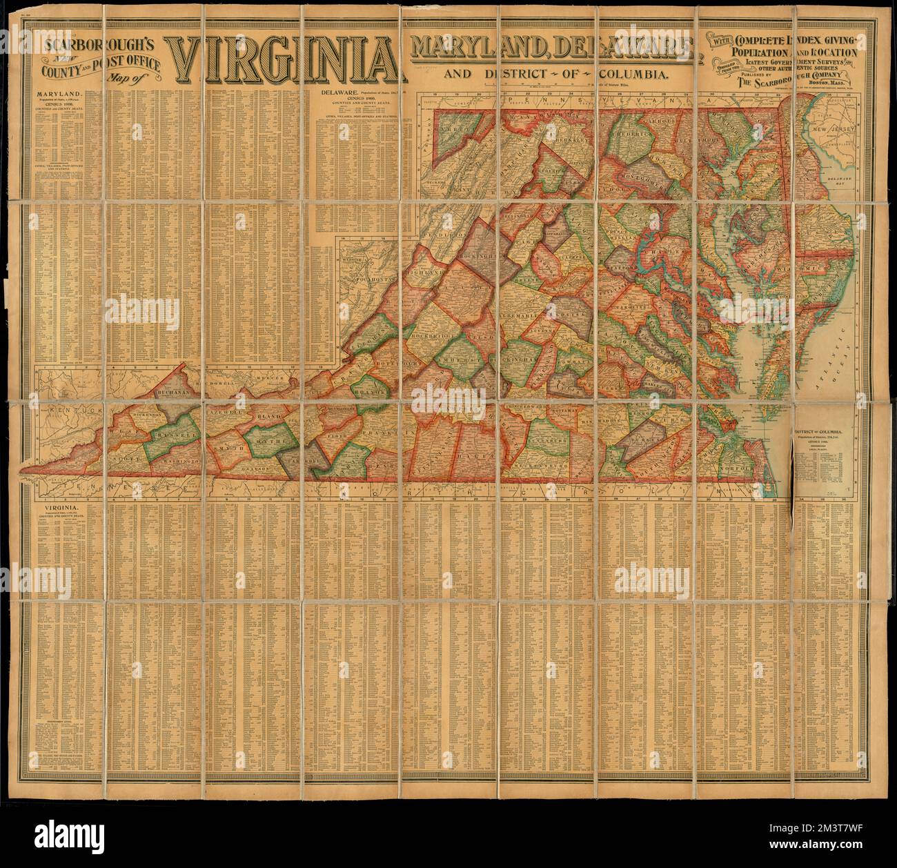 Scarborough's new county and post office map of Virginia, Maryland ...