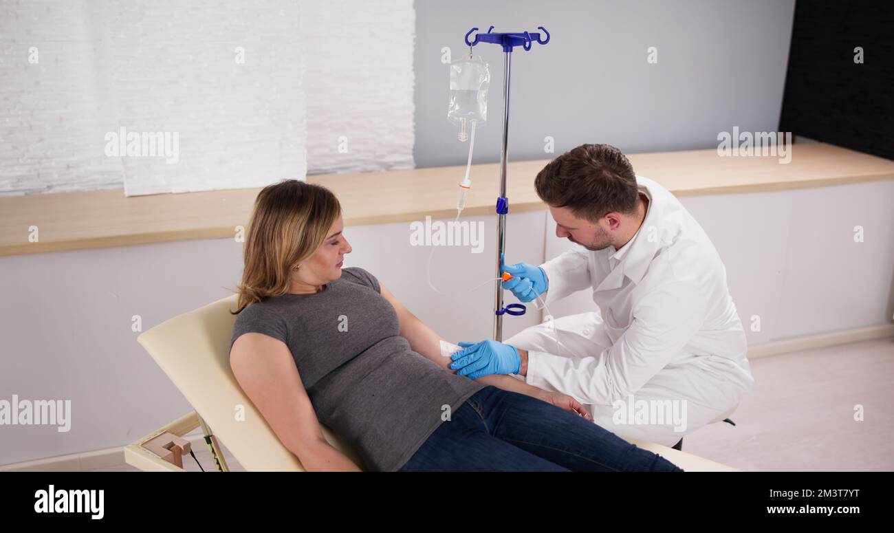 Vitamin Therapy IV Drip Infusion In Man Blood Stock Photo - Alamy