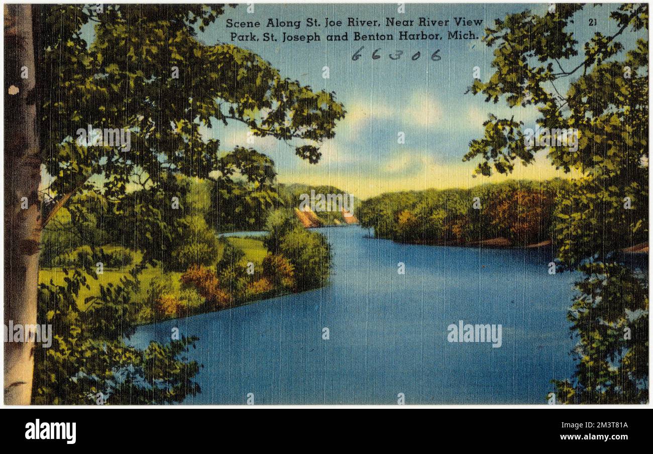 Scene along St. Joe River, near River View Park, St. Joseph and Benton ...