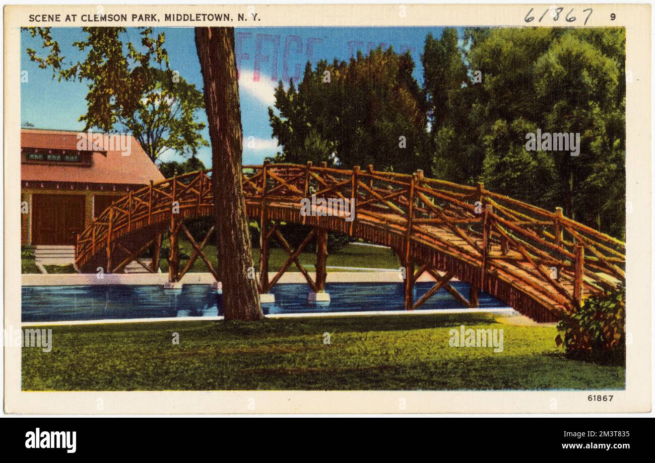 Scene at Clemson Park, Middletown, N. Y. , Parks, Bridges, Tichnor ...