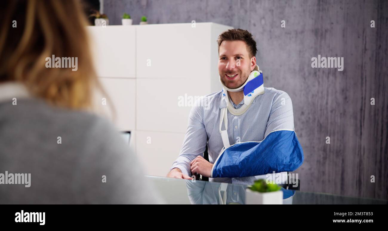 Injury Compensation Court Claim Application With Lawyer Stock Photo - Alamy