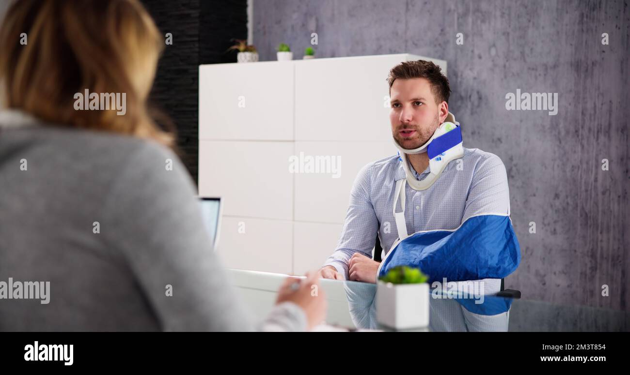 Injury Compensation Court Claim Application With Lawyer Stock Photo - Alamy