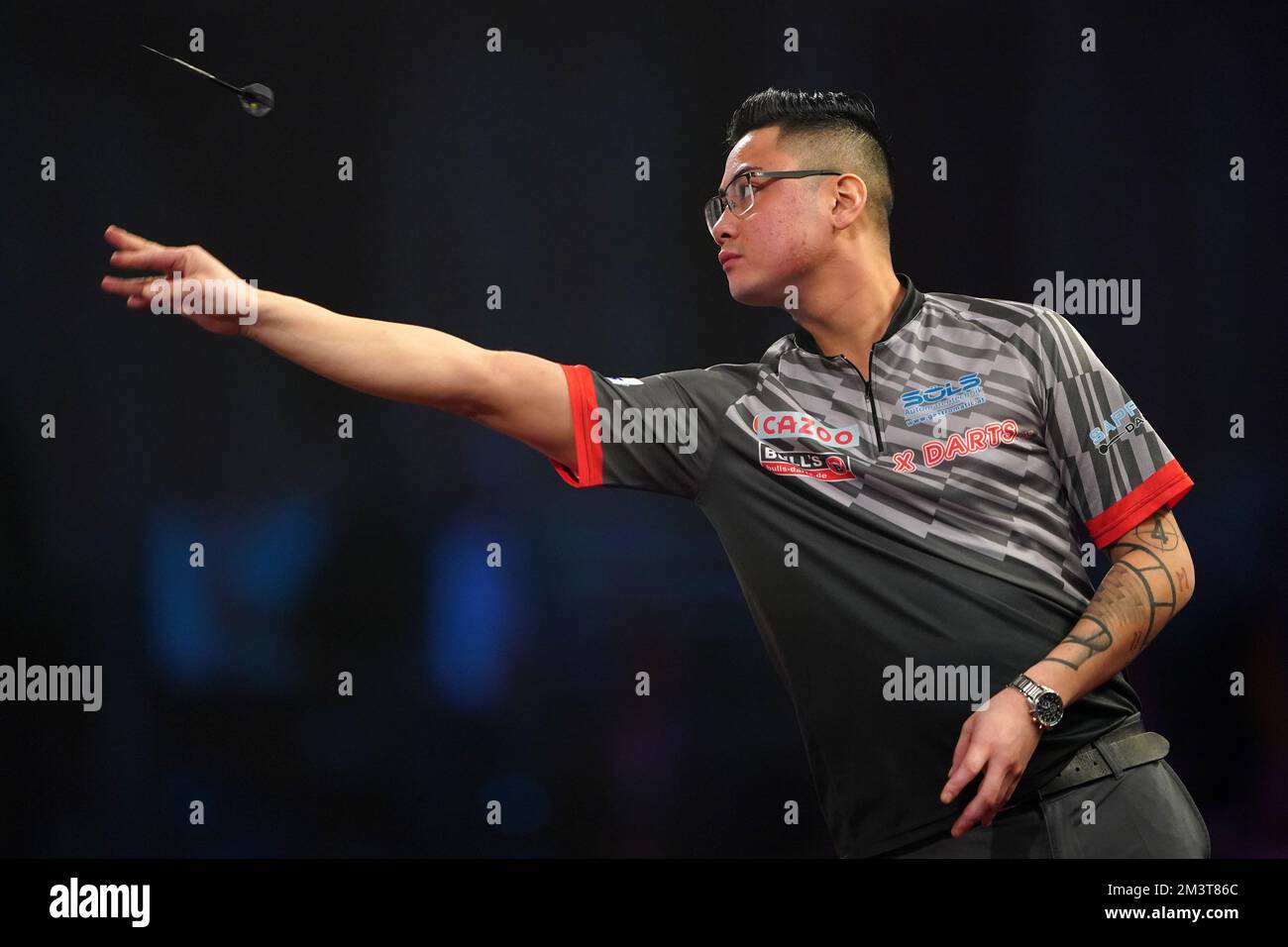 Austria's Rowby-John Rodriguez in action against Philippines's Lourence ...