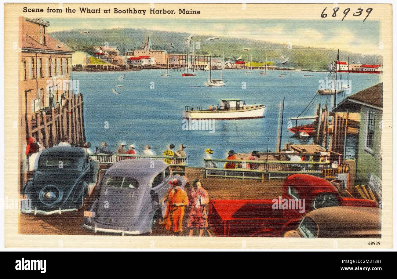Scene from the Wharf at Boothbay Harbor, Maine , Piers & wharves, Boats ...