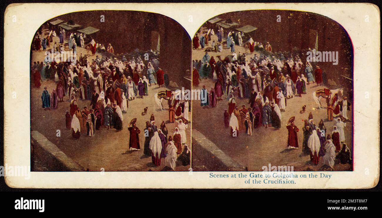 Scenes at the gate of Golgotha on the day of the crucifixion , Biblical ...