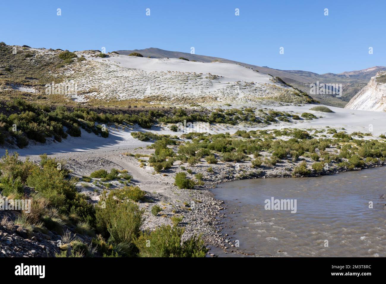 Landscape with dunes and sandy areas at Paso Vergara - crossing the ...
