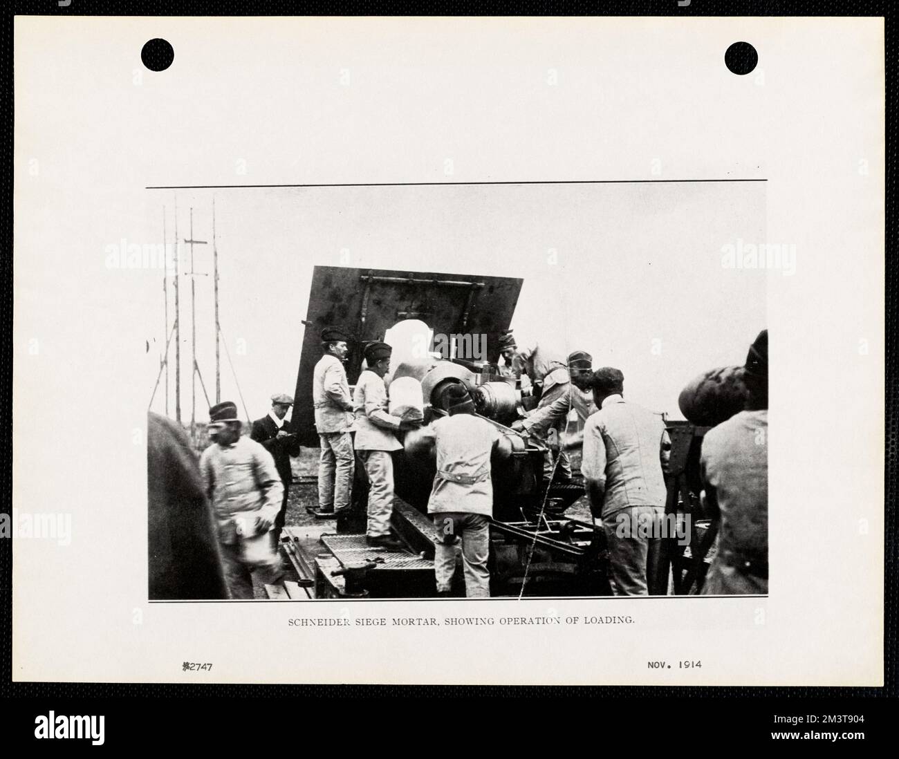 Schneider siege mortar showing operation of loading , Mortars Ordnance ...