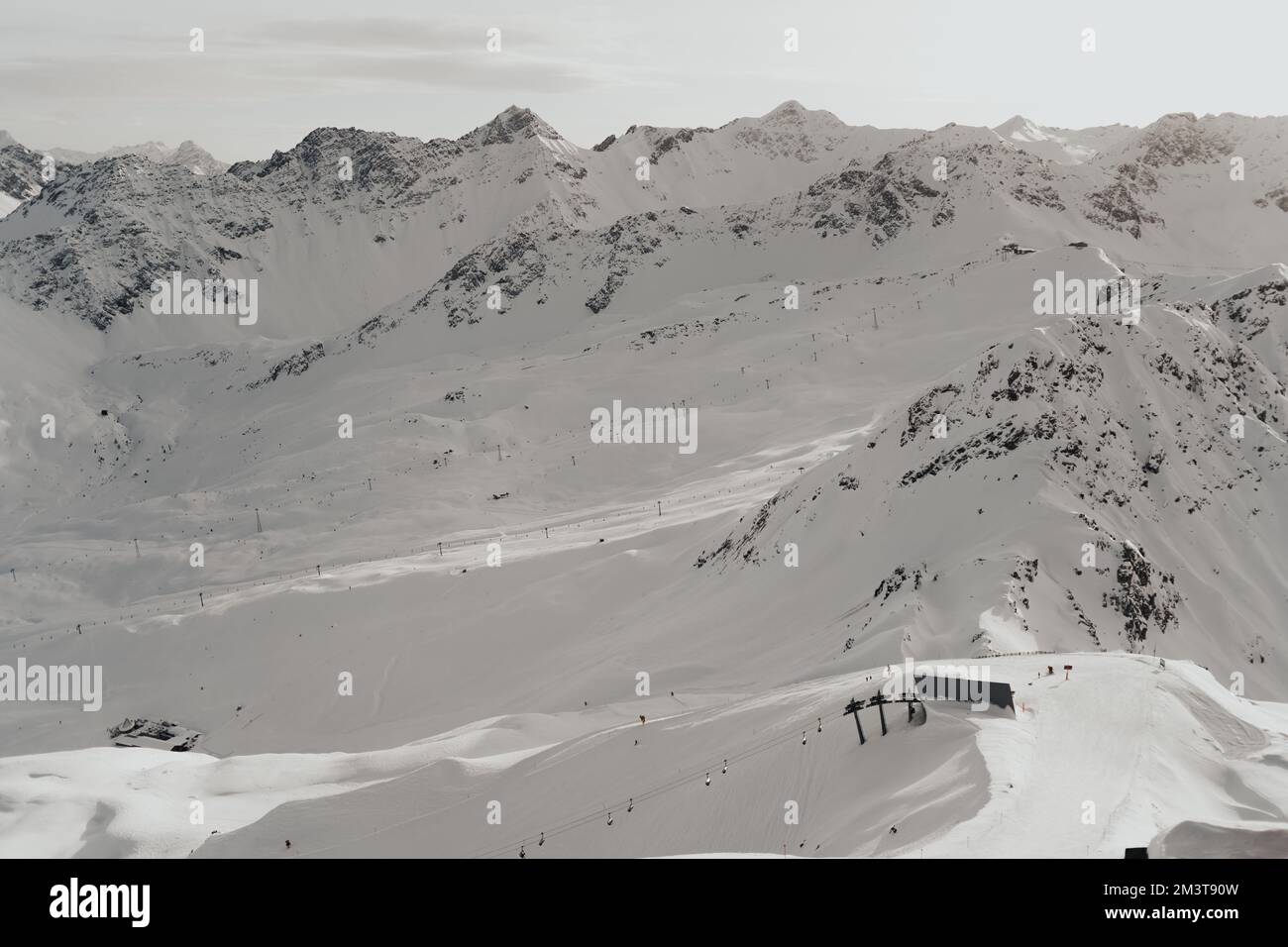 A mesmerizing view of snowy hill background Stock Photo - Alamy